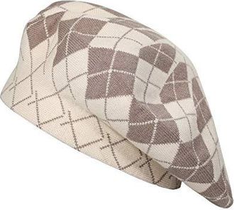 ZLYC Hiver Femmes Classique Francais Cachemire Chapeau de Béret Couche Double(Plaid Marron),Taille Unique