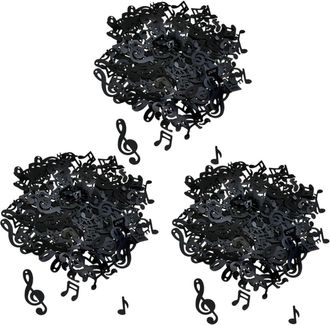 Lurrose Kunststoff Musiknoten Konfetti 3 St&uuml;ck Schwarz Dekoration f&uuml;r Babypartys und Festliche Anl&auml;sse