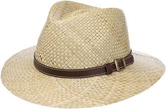 LIPODO Chapeau en Paille Carsell Traveller Femme/Homme - Made in Italy de Soleil Ete Printemps-ete - XL (60-61 cm) Nature