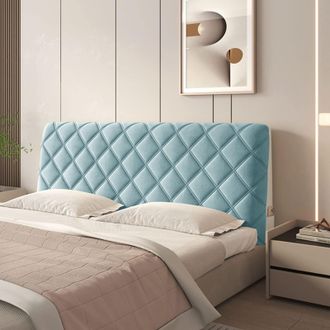 Generic Gesteppter Samtbezug Bettkopfteil Bezug f&uuml;r Queen Full Twin Cal King BBB Gr&ouml;&szlig;en dick staubdicht f&uuml;r Schlafzimmerdekoration Blau California King: 180 c