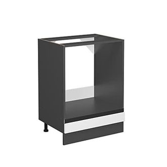 Vicco Meuble pour Four R-Line, Blanc/Anthracite, 60 cm J-Shape, sans Plan de Travail