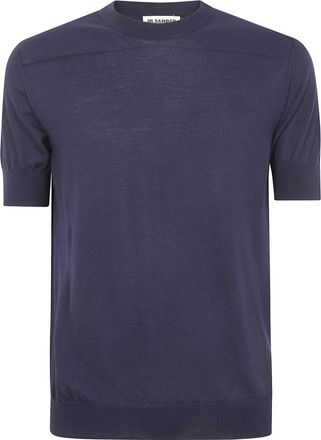 Jil Sander Homme, Tops, Bleu, Taille: M T-shirt en laine