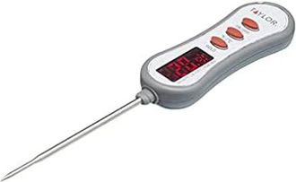 Taylor Pro Thermomètre de Cuisine Numérique, Sonde de Cuisson Aliments Précise et Multi-Fonctionnelle avec Écran Led, Idéal pour Viande, Poisson et Barbecue,