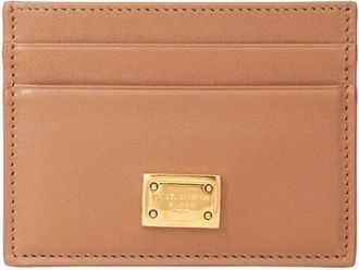 Dolce & Gabbana Portemonnaie - Caramel Color Plonge Calfskin Card Holder - Gr. unisize - in Beige - f&uuml;r Damen