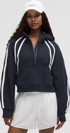 lululemon Sweat à capuche Scuba Oversized demi-zippé Trim pour Femmes - Blanc/Bleu - Taille XL/2XL