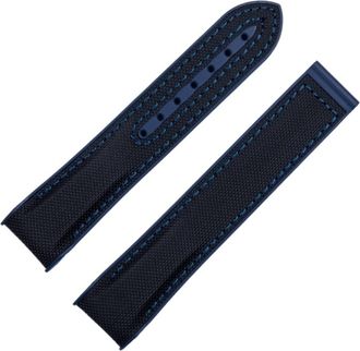 Generic LXGGUC 20mm 22mm Nylon Gummi für Omega Armband Planet Ocean Faltschließe Uhrenarmband Zubehör Armbandkette