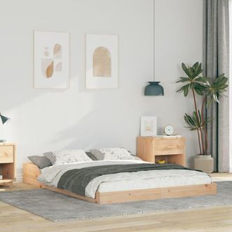 vidaXL Cadre de lit Marron 140 x 190 cm Bois massif en pin Vidaxl
