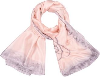 Heekpek Foulard Femme Foulards en Soie de M&ucirc;rier Soie Foulard Imprim&eacute; Echarpe Foulard Leopard Wraps Satin Joli Fleur Ch&acirc;le Long