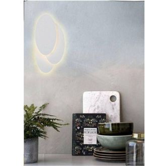 Trade Shop Trade Shop - LED-Wandleuchte 3 ovale Nachttischlampe abat jour 12W Licht 6500K 3000K 4000K E33