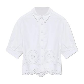 Frame Denim Hemd mit Lochstickerei - - Blouses & Shirts - Damen - Wei&szlig; - L