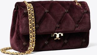 Tory Burch Kleine Bunny Knot Schultertasche aus Samt