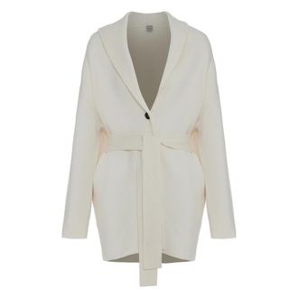 Toteme Schalkragen-Robe Cardigan - - Knitwear - Damen - Wei&szlig; - XS