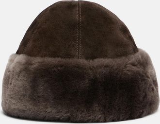 Nour Hammour Chapeau Toki en daim et shearling