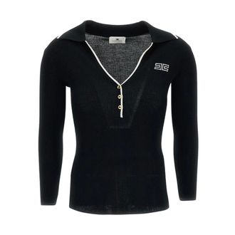 Elisabetta Franchi Damen, Strickwaren, Schwarzk, LGr&ouml;&szlig;e