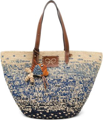 Anya Hindmarch Woven-raffia Fish-charm Tote Bag