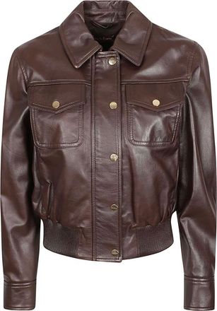 Max Mara Femme, Vestes, Brun, Taille: 34 FR Blouson Aviateur Biada