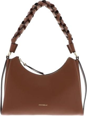 Coccinelle Cuir sac à épaule Boheme Grana Double Shoulder Bag Cognac/Noir brun