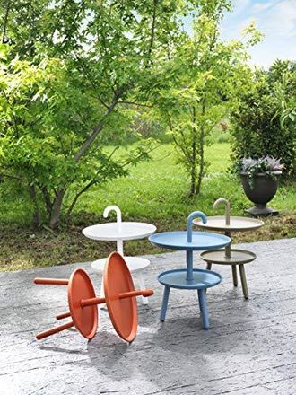 Stones Twist Design Astro Tisch Gartentisch, Polypropylen, Weiß, Einheitsgröße