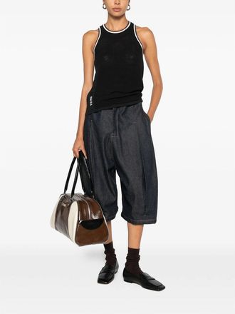 adidas Ribbed Cotton-Blend Tank Top - Black