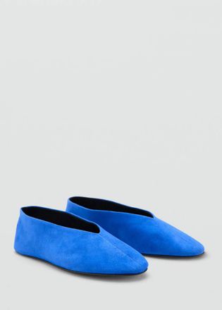 Mango Baskets en cuir su&eacute;d&eacute; bleu - Femme - 36 - MANGO