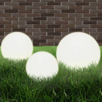 vidaXL Vidaxl - Jeu de lampe boule &agrave; led 3 pcs pmma sph&eacute;rique 20/30/40 cm
