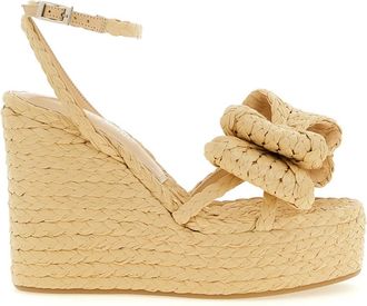 Mach & Mach Mach & Mach, Femme, Chaussures, Beige, Taille: 36 EU Le Cadeau Sandale compens&eacute;e en raphia tress&eacute;