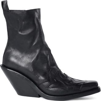 Ann Demeulemeester Stiefel mit geschnitztem Detail - Schwarz