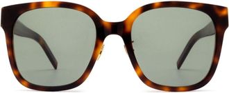 Saint Laurent Eyewear Eckige Sonnenbrille in Schildpattoptik - Braun