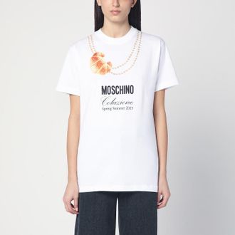 Moschino Wei&szlig;es T-Shirt Moschino Colazione