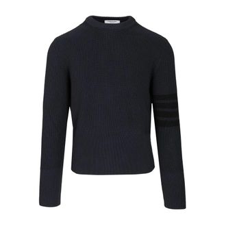 Thom Browne Baumwoll-Cardigan-Strickpullover mit 4-Barren - - Knitwear - Herren - Blau - L