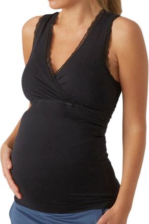 Mama Licious MAMA.LICIOUS Damen MLCROSSY Long LACE TOP 2F A. Umstandstop, Black, M-L