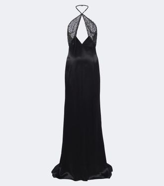 The Attico Verzierte Bustier-Robe aus Satin