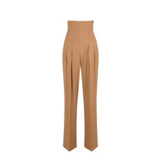 Elisabetta Franchi Flie&szlig;ende Gabardine-Hose - - Trousers - Damen - Braun - S