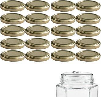 mikken Art 20 Deckel TO 58/6 cm für Gläser Marmeladengläser Twist-Off Ersatzdeckel Schraubdeckel für Einmachgläser Farbe Gold