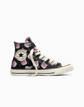 Converse Chuck Taylor All Star Starry-Eyed Cats in Schwarz/Shocking Orchid/Egret