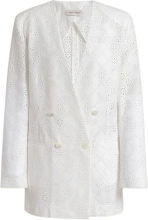Alberta Ferretti Femme, Vestes, Blanc, Taille: 40 FR Sangallo Lace Blazer