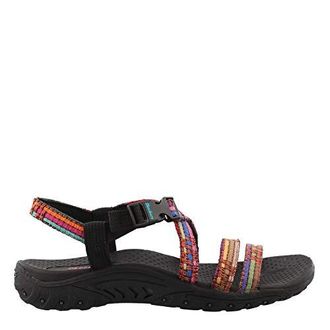 Skechers Femme Reggae-Sew Me-Boho Woven Strappy Slingback Sandale, Noir/Multicolore, 36 EU