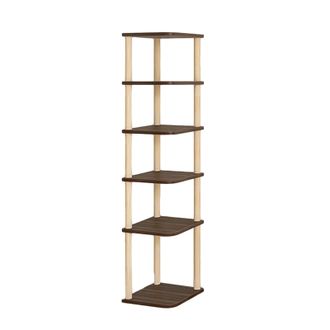 Generic 4-8-stufiges Eck-B&uuml;cherregal, B&uuml;cherregal aus Holz, hohes, schmales B&uuml;cherregal, geeignet for die Aufbewahrung von B&uuml;chern, Fotoalben und Dekorationsg