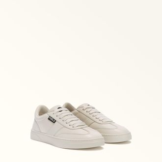 Furla Step Sneaker Off White Wei&szlig; Glattleder Damen