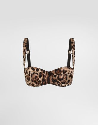 Dolce & Gabbana Balconette-bh Aus Satin Leoprint - Frau Unterw&auml;sche Animalprint Satin 5b