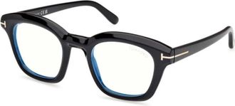 Tom Ford Homme, Accessoires, Noir, Taille: 49 MM Blue Block Square Optical Frame