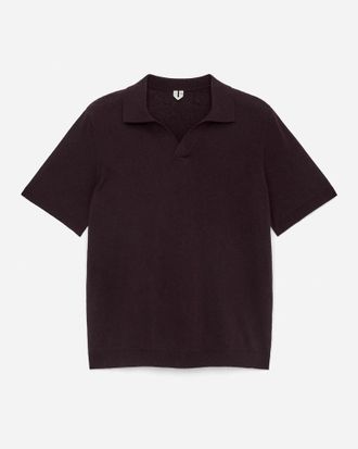 Arket Poloshirt Aus Baumwoll-Leinen -Rot