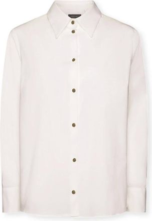 Elena Miro Femme, Blouses et Chemises, Blanc, Taille: 40 FR Chemise en tissu extensible