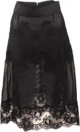 Dolce & Gabbana Femme, Jupes, Noir, Taille: 38 FR Jupe en dentelle