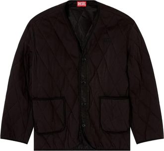 Diesel S-Boys quilted V-neck jacket - Schwarz