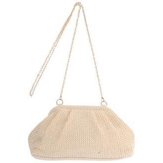 BESPORTBLE JOINPAYA Pochette de Soir&eacute;e Tiss&eacute;e pour Femmes Paquet Bandouli&egrave;re avec Cha&icirc;ne Couleur Blanc Cass&eacute; Format Compact Mariage et Occasions Formelles Paquet