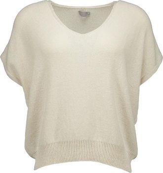 No Man's Land Femme, Pulls, Beige, Taille: 42 FR V-neck Tricots