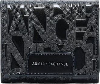 A|X Armani Exchange Womens Essential, Liz, Embossed Logo, Travel Accessory- Travel Wallet, Black