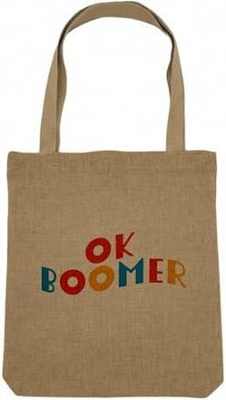 Fabulous Sac Shopping Tote Bag Aspect Lin - OK Boomer Humour Internet Web Meme - Sac de Courses Toile Epaisse 360g Beige Naturel Cabas Port&eacute; Epaule Solide Impr