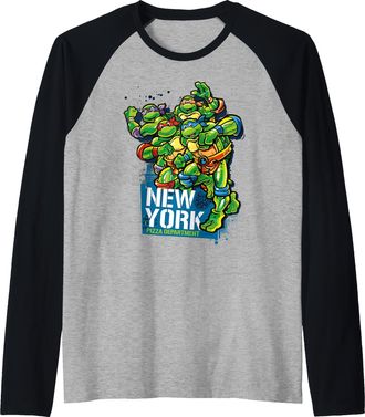 Teenage Mutant Ninja Turtles TMNT Teenage Mutant Ninja Turtles New York Pizza Classic NYC Raglan